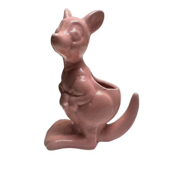 Vintage | Accents | Vintage Ceramic Planter Pink Kangaroo With Joey ...